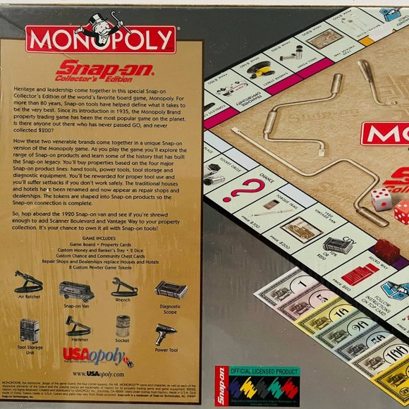 Hasbro | Games | Vintage Monopoly Snapon Tools Collectors Edition 200 ...